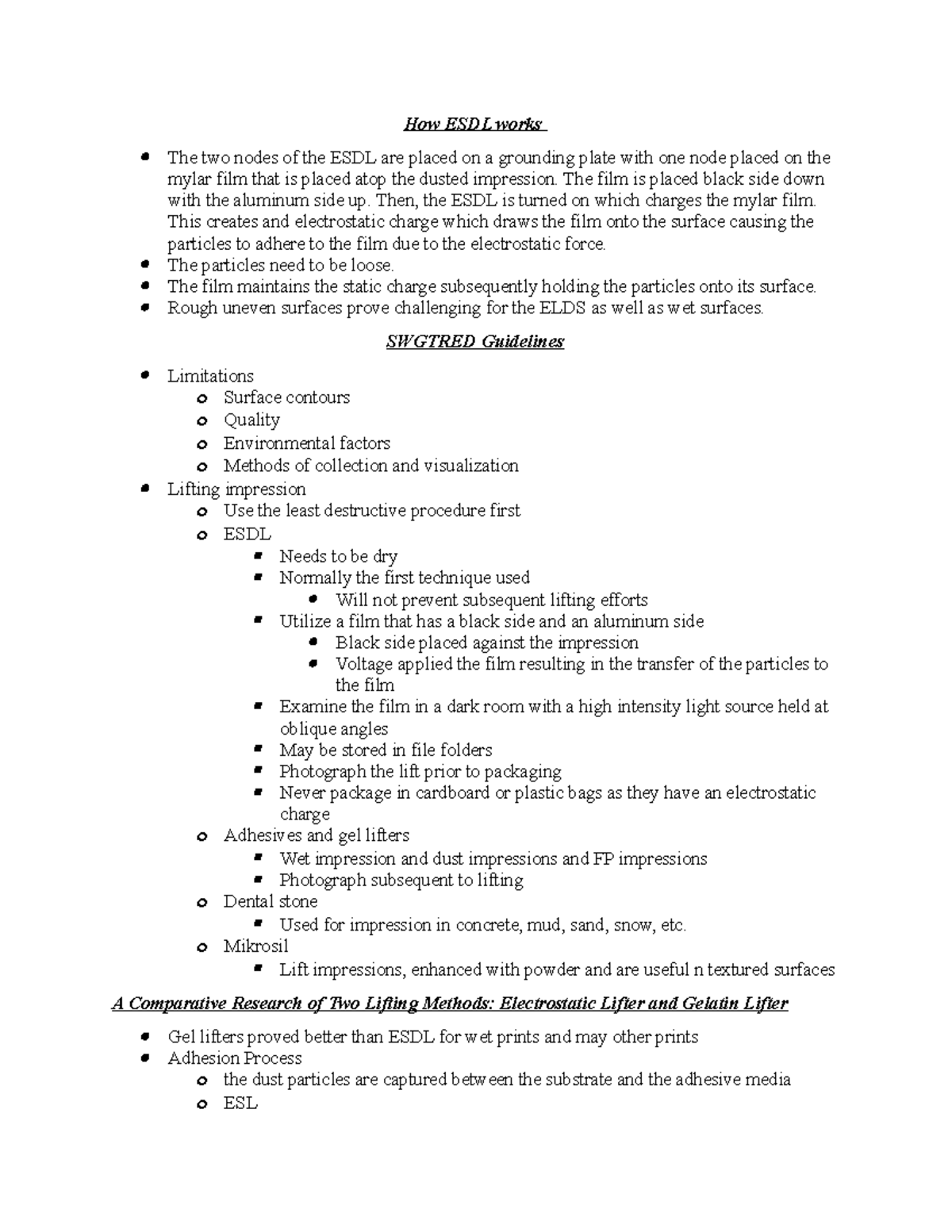 ESDA Notes - How ESDL works The two nodes of the ESDL are placed on a ...