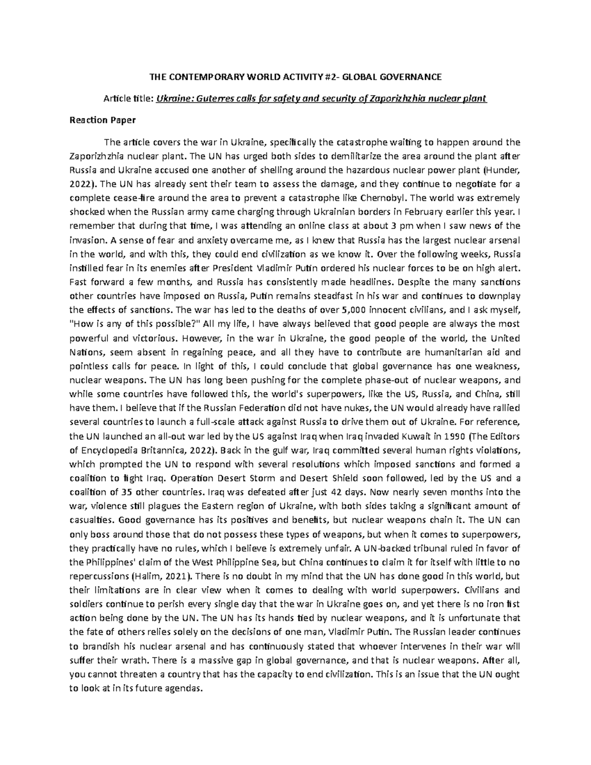 THE Contemporary World Activity 2 - THE CONTEMPORARY WORLD ACTIVITY #2 ...