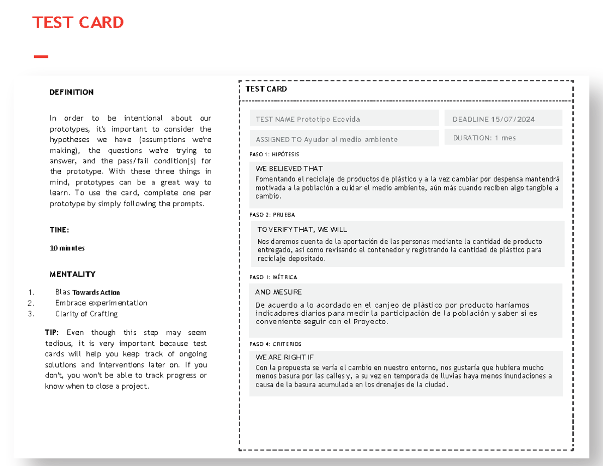 TEST CARD - TEST CARD DEFINITION TEST CARD In order to be intentional ...