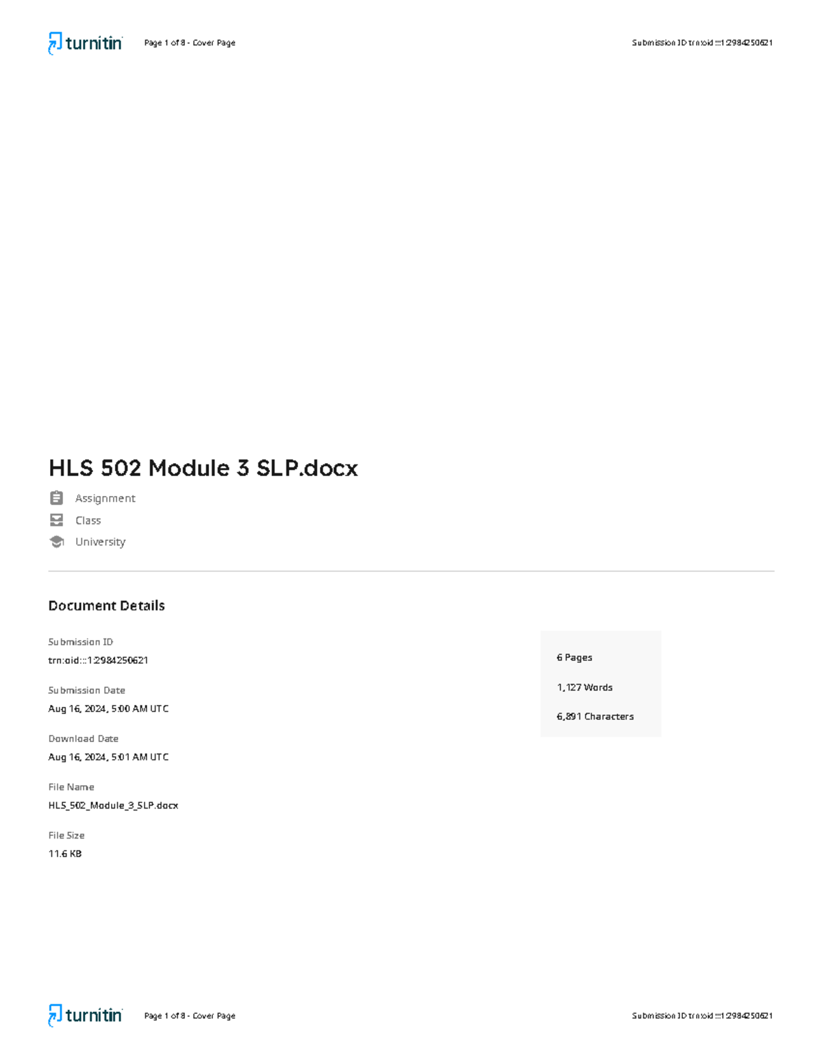 AI-HLS 502 Module 3 SLP - essay - University Class Assignment HLS 502 ...
