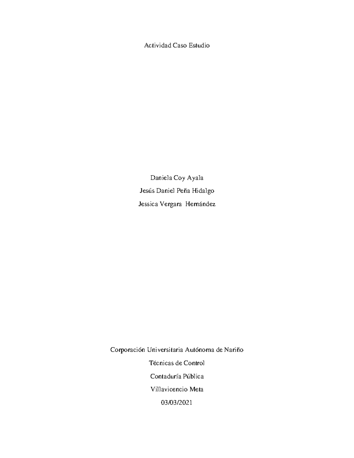 Actividad Caso Estudio - Actividad Caso Estudio Daniela Coy Ayala Jesús ...