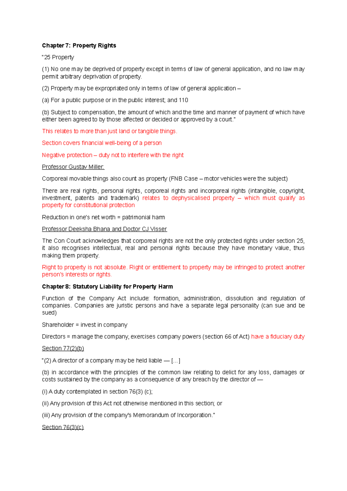 Chapter 7-11 Notes - Chapter 7: Property Rights “25 Property (1) No one ...