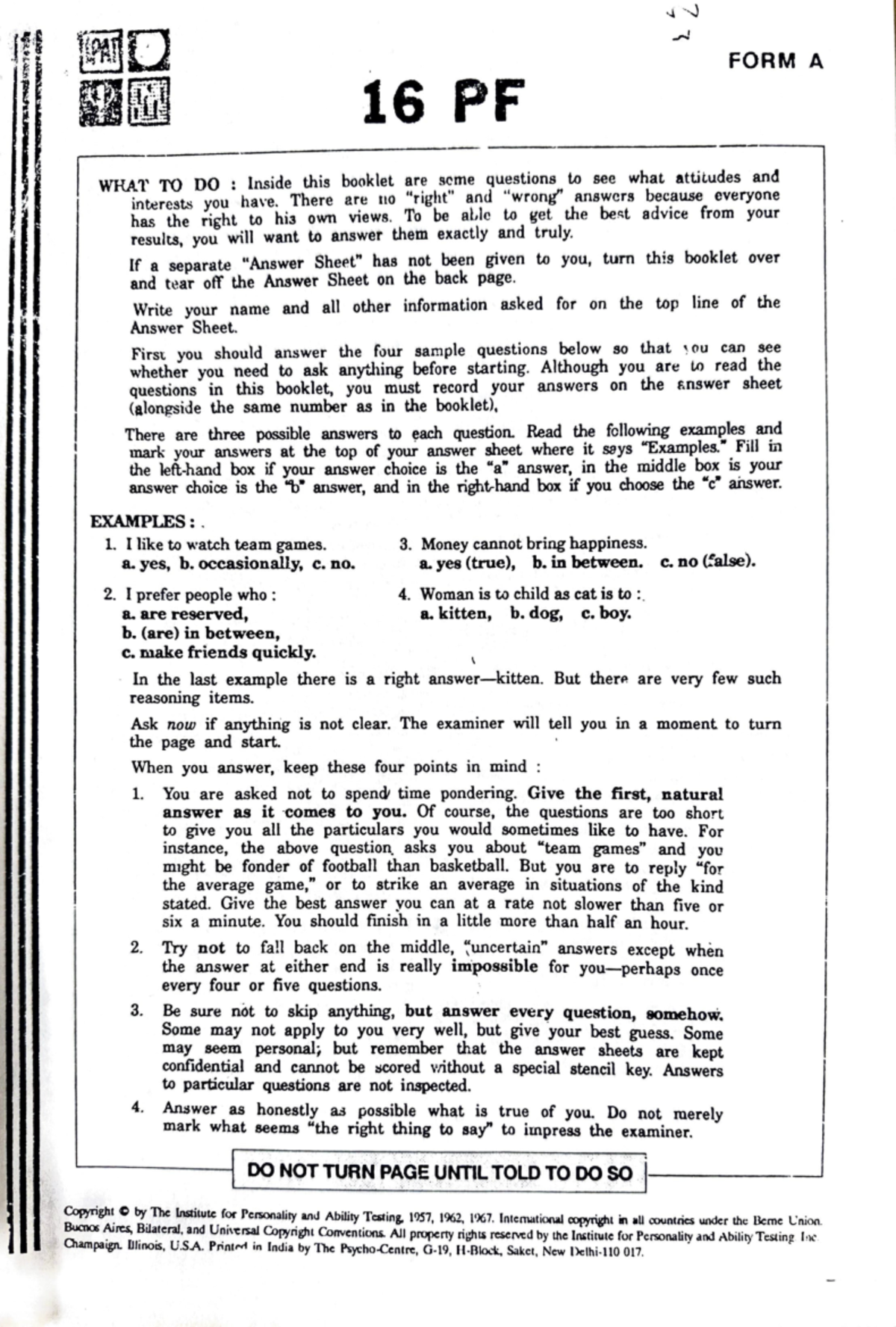 16 PF - 16 pf - Jf ####### t I 1 : :-,. t' ·"'S -~ '. FORM A D ~ ' Hi ...