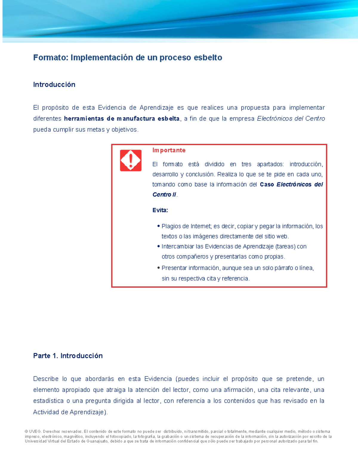 Implementación de un proceso esbelto - Formato: Implementación de un ...