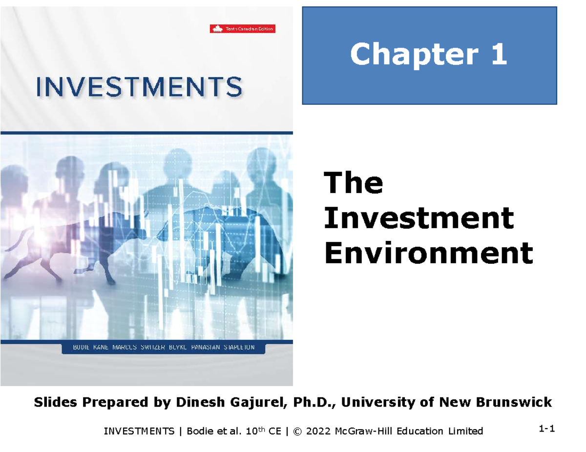 443 Chapter 3 - LECTURE NOTES - Chapter Title Chapter 1 The Investment ...