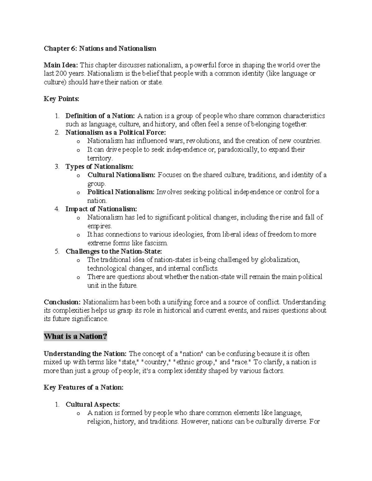 Chapter 6 Nations and Nationalism - Chapter 6: Nations and Nationalism ...
