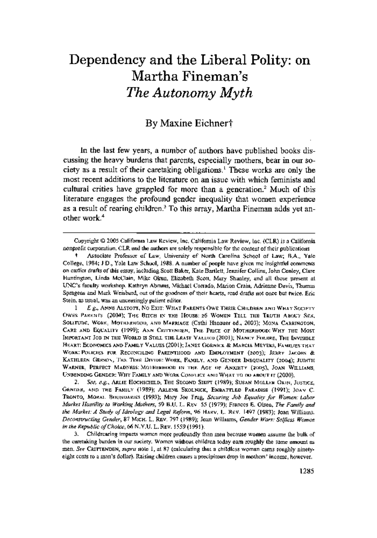 Fulltext - course - Dependency and the Liberal Polity: on Martha ...