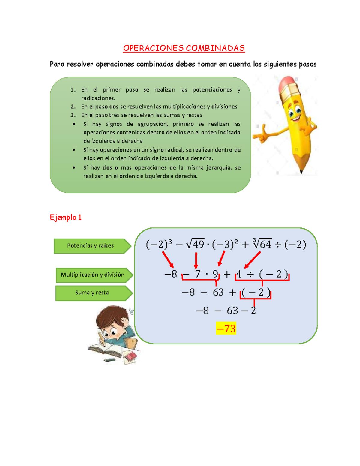 Operaciones Combinadas II - OPERACIONES COMBINADAS Para resolver ...