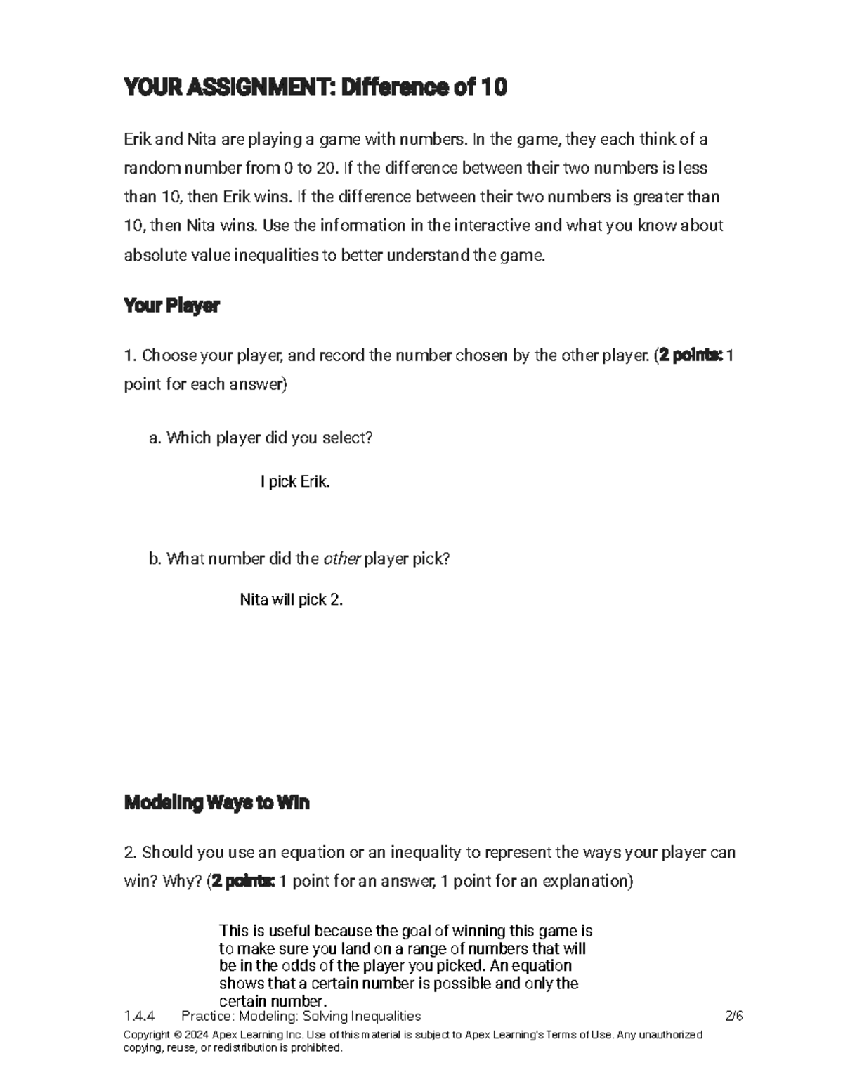 Modeling Solving Inequalities Practice Practice Modeling Solving Inequalities 2 Copyright