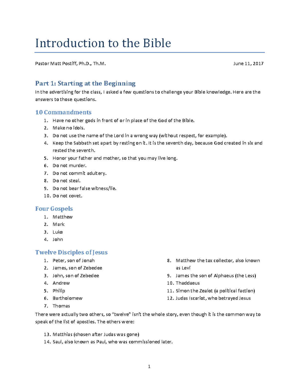 Introduction To The Bible - Introduction to the Bible Pastor Matt ...