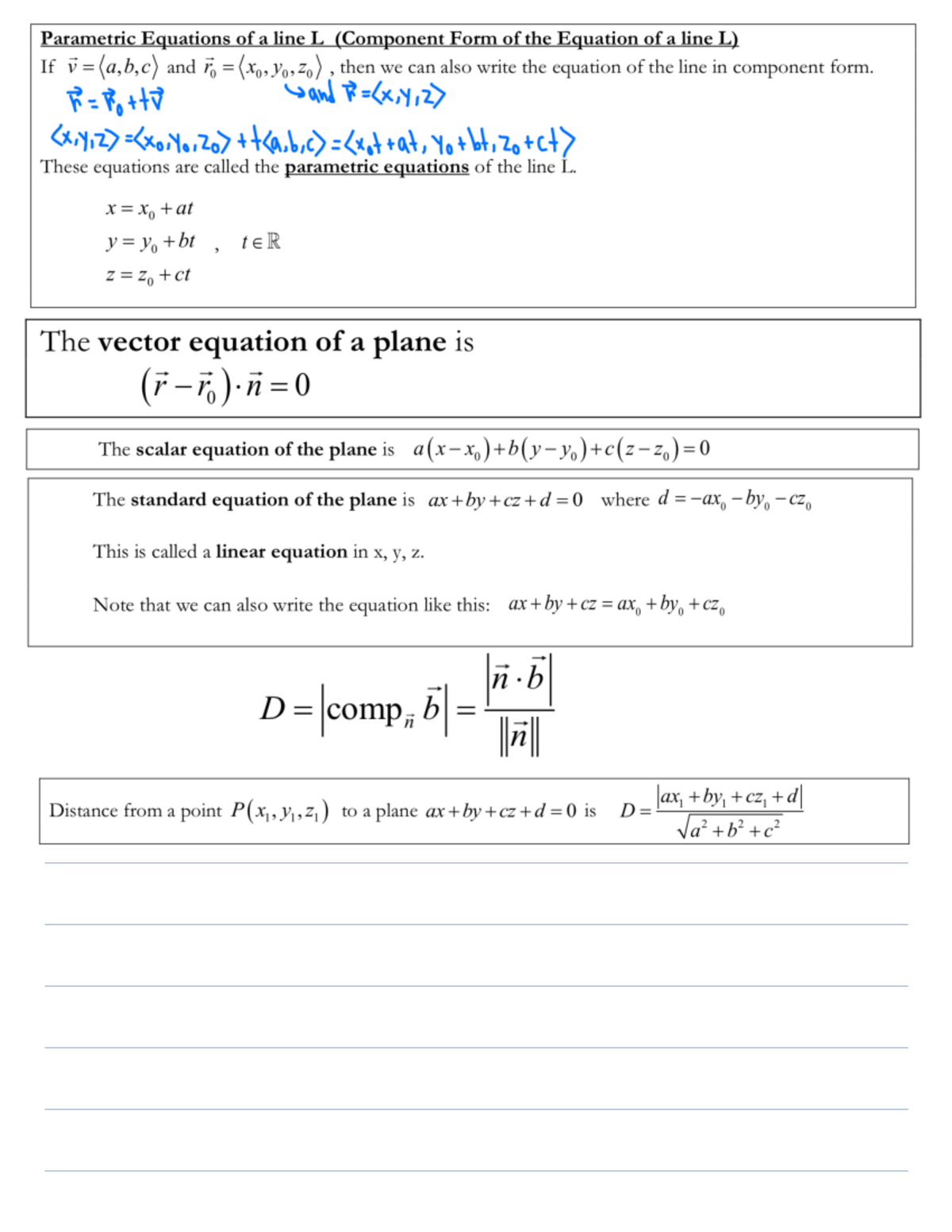 Equations of different surfaces and planes - MATH 11 - Studocu