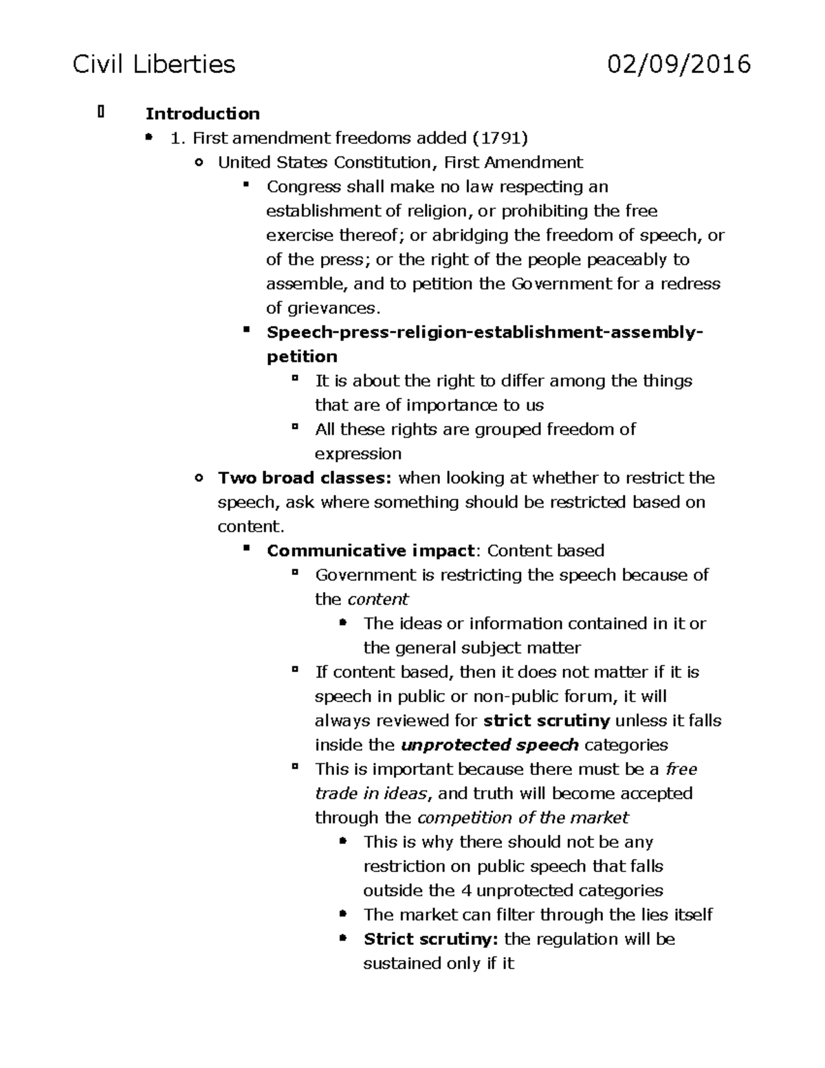 Civil Liberties-Tabs Incomplete - Civil Liberties 02/09/ Introduction 1 ...