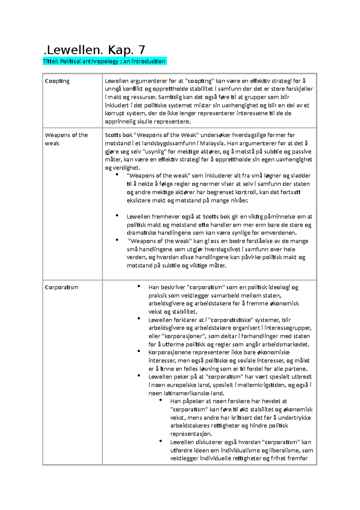 Lewellen kapittel 7 - Pensumnotater til SOSANT1200 - .Lewellen. Kap. 7 ...