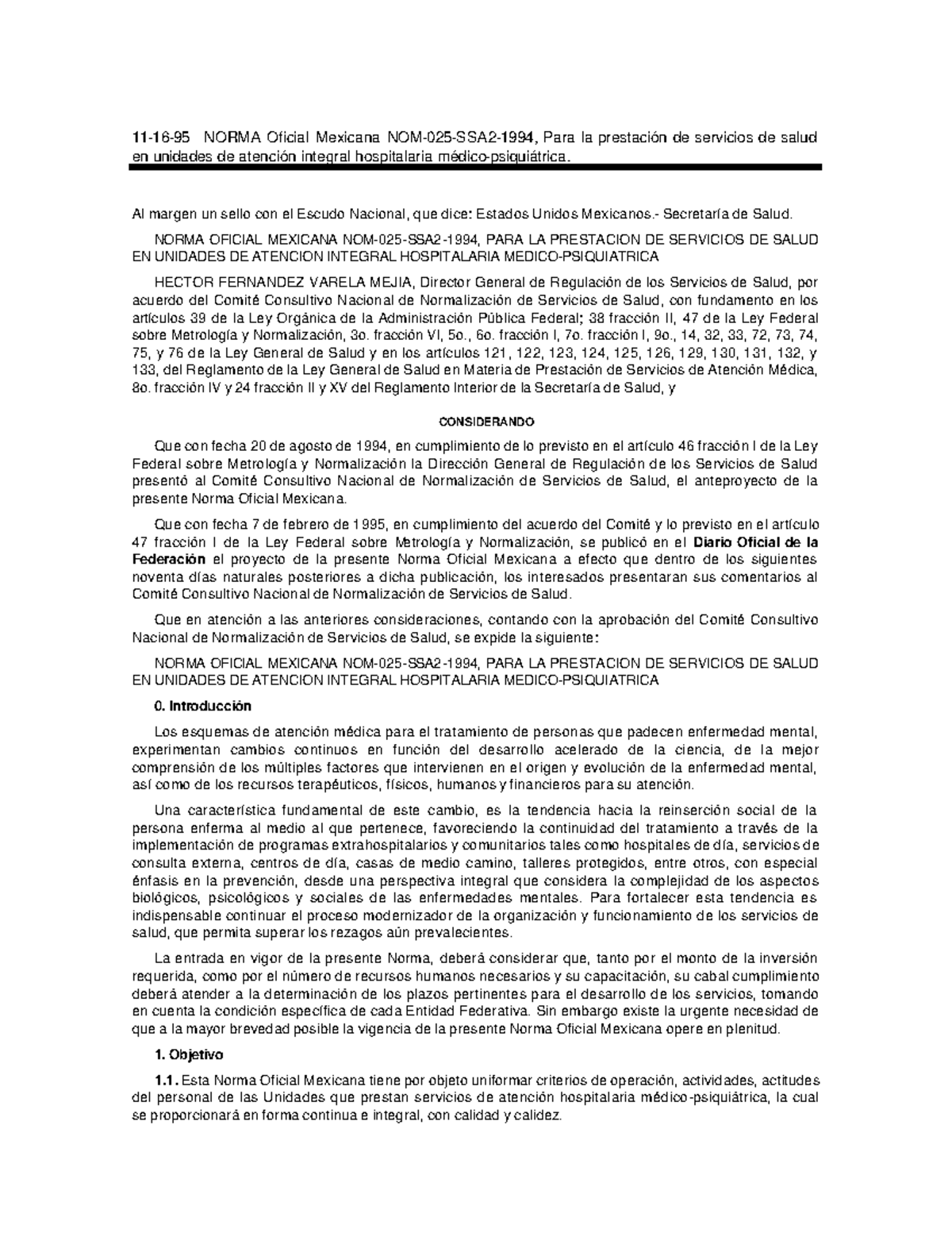 Wo69435 - NOM 025 - 11-16-95 NORMA Oficial Mexicana NOM-025-SSA2-1994 ...