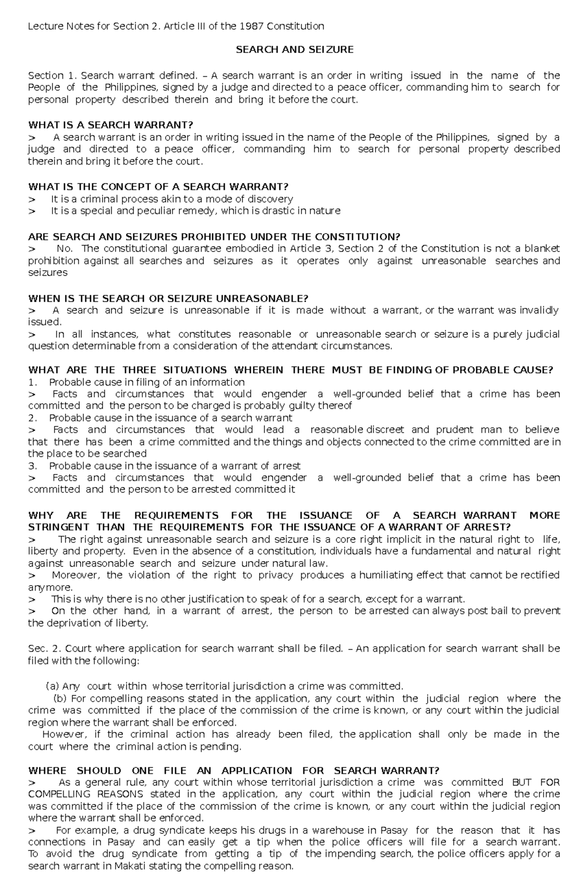 Notes in Legal Aspect in Tourism and Hospitality - Lecture Notes for ...