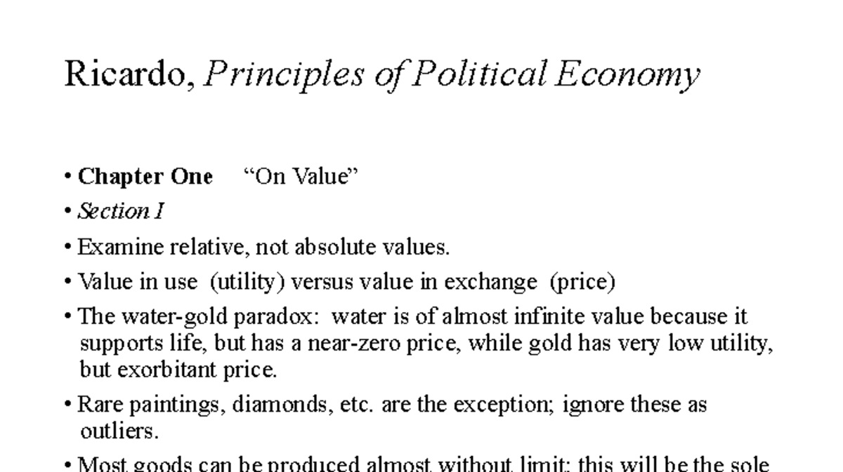 Ricardo-2C-Ch.-1 - Ricardo, Principles of Political Economy Chapter One ...