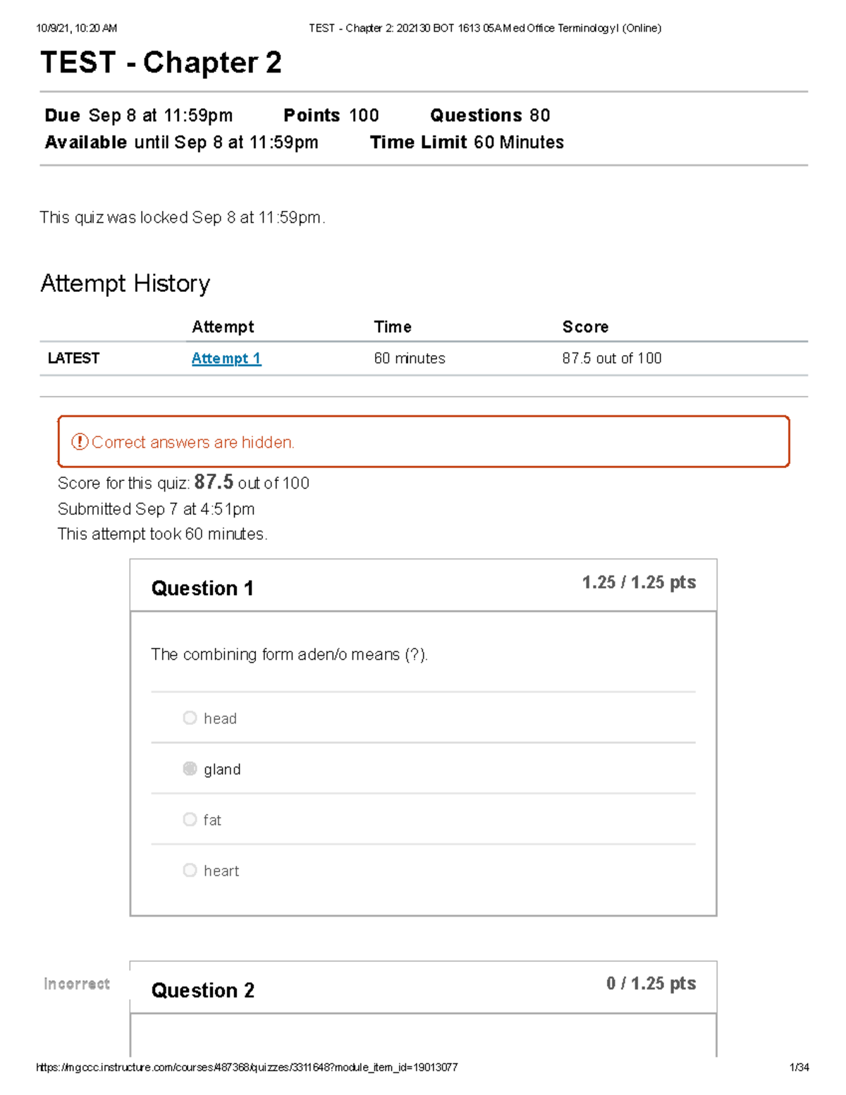 Chapter 2 Test Study Guide - TEST - Chapter 2 Due Sep 8 at 11:59pm ...