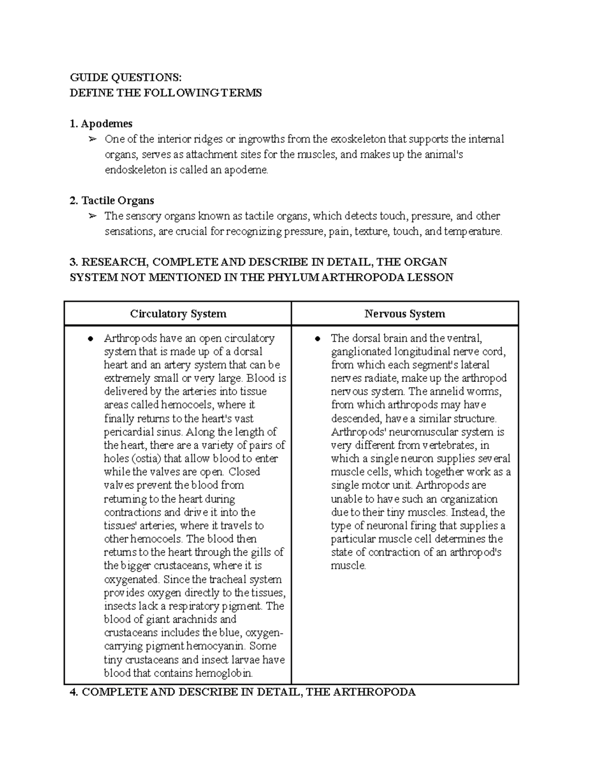 Coelomate Animals Part 2 - GUIDE QUESTIONS: DEFINE THE FOLLOWING TERMS ...