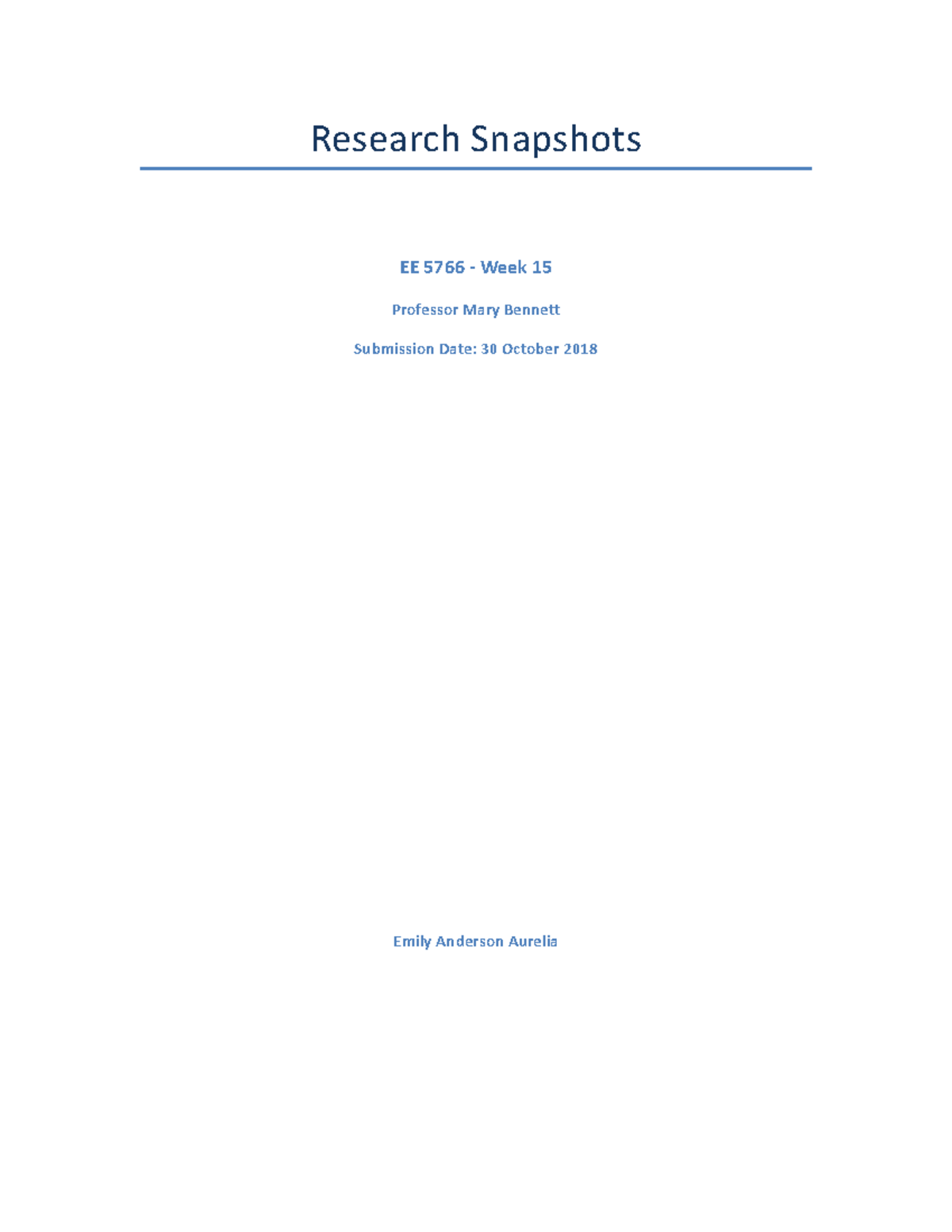 EE-5766-Research Snapshots - Research Snapshots EE 5766 - Week 15 ...