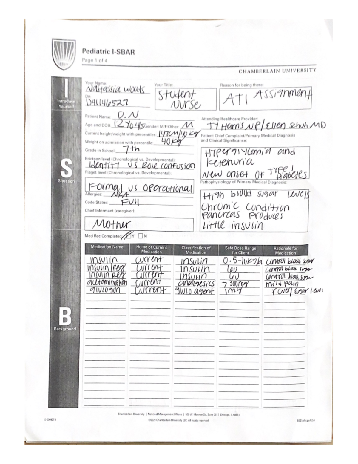 Pediatric I-SBAR - NR-328 - Studocu