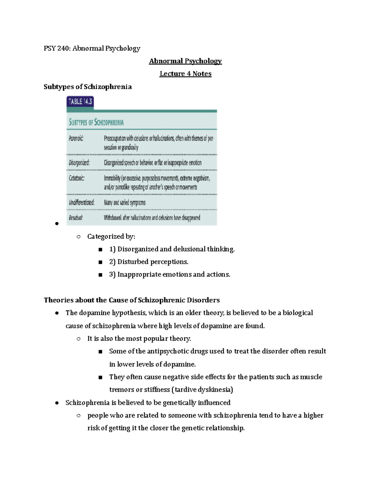 PSY 240 Abnormal Psychology Lecture 4 - Summer 2020 - PSY 240: Abnormal ...