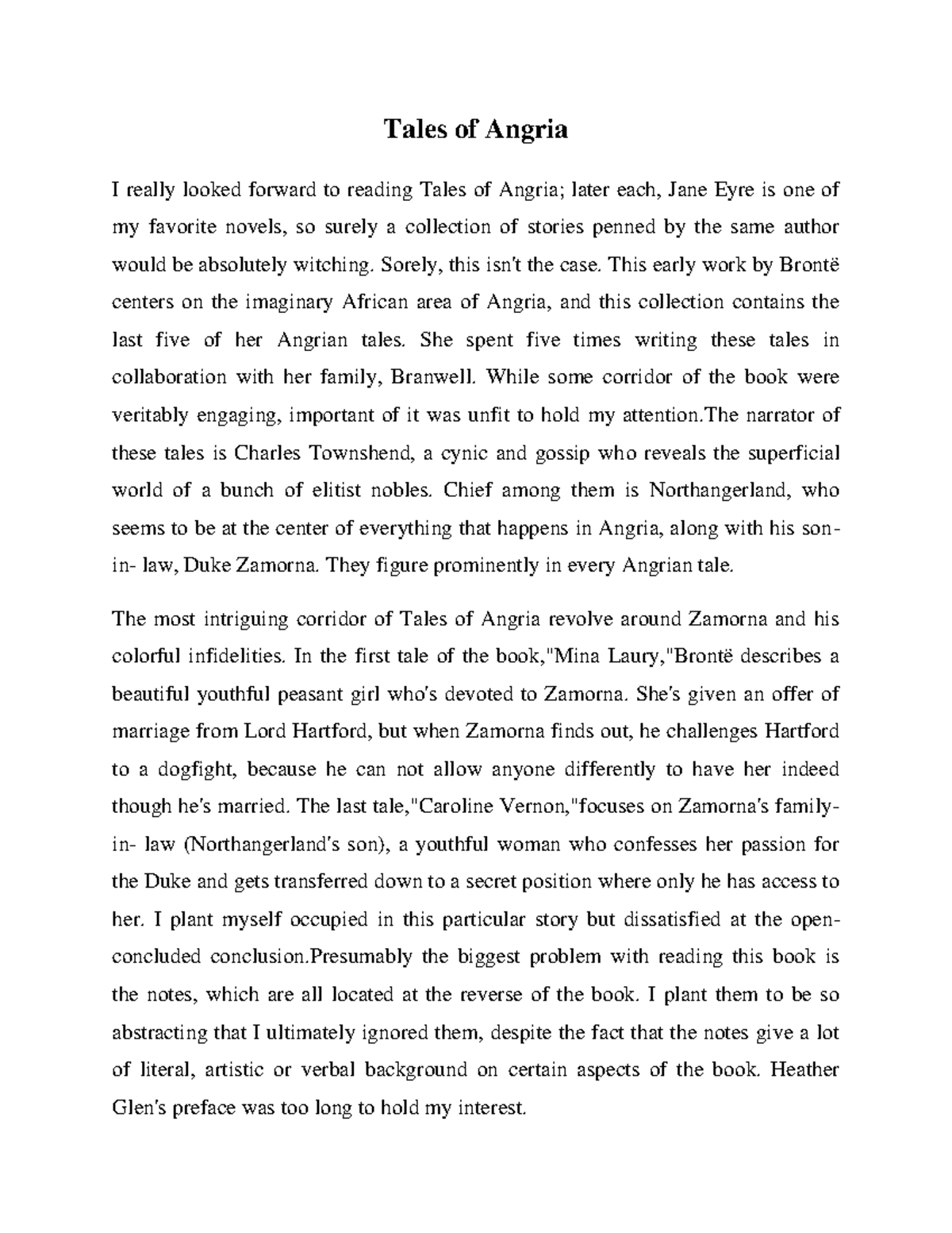 Tales of Angria Charlotte Bronte summary - Tales of Angria I really ...