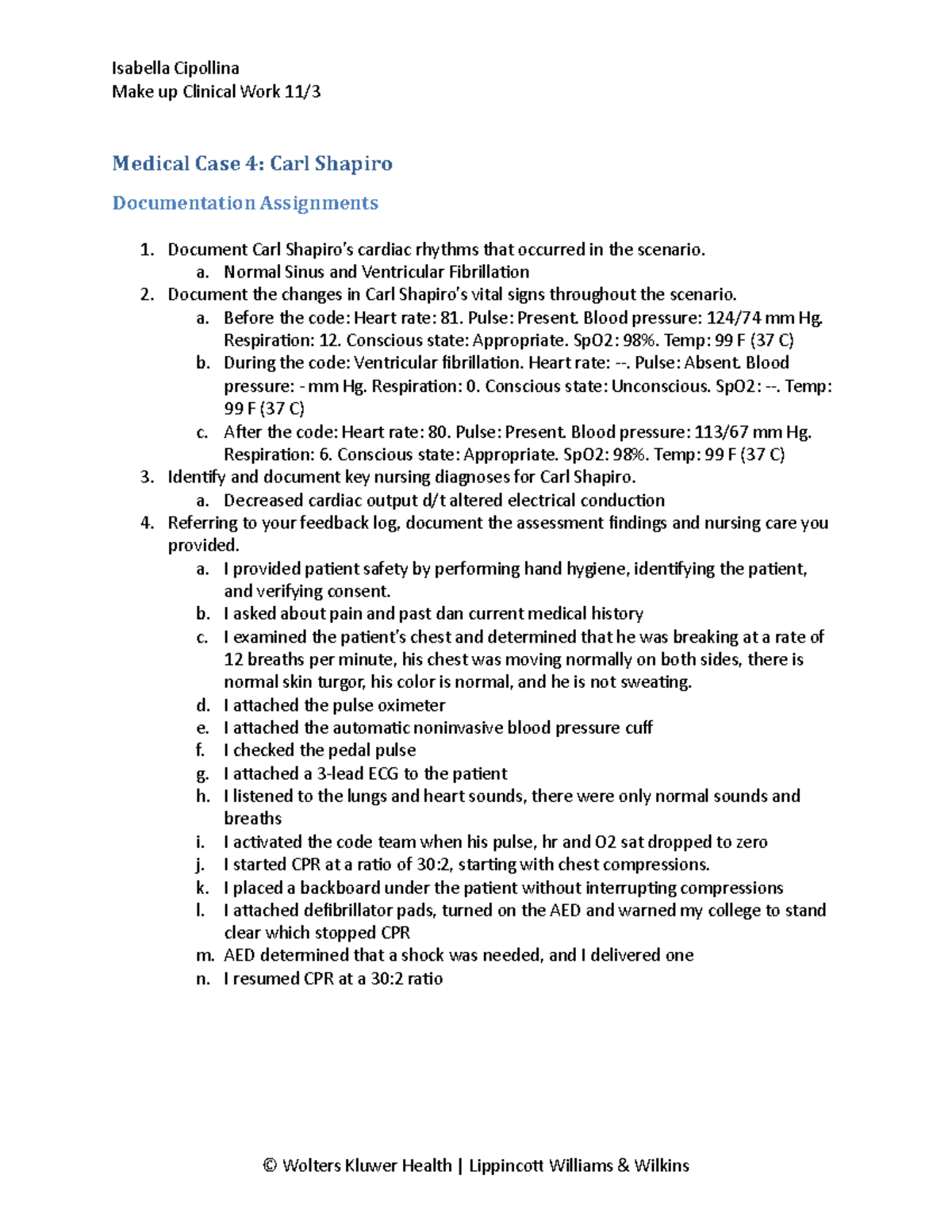 CoursePoint Carl Shapiro v Sim questions - Isabella Cipollina Make up ...
