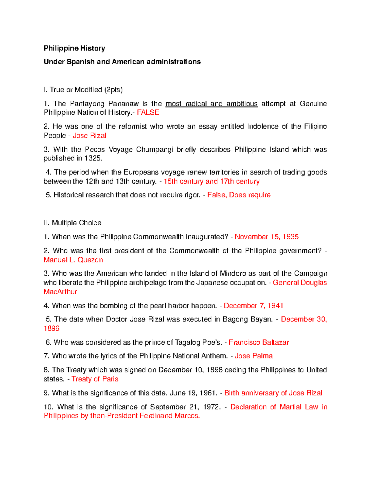 Philippine History - MY MADE - Philippine History Under Spanish and ...