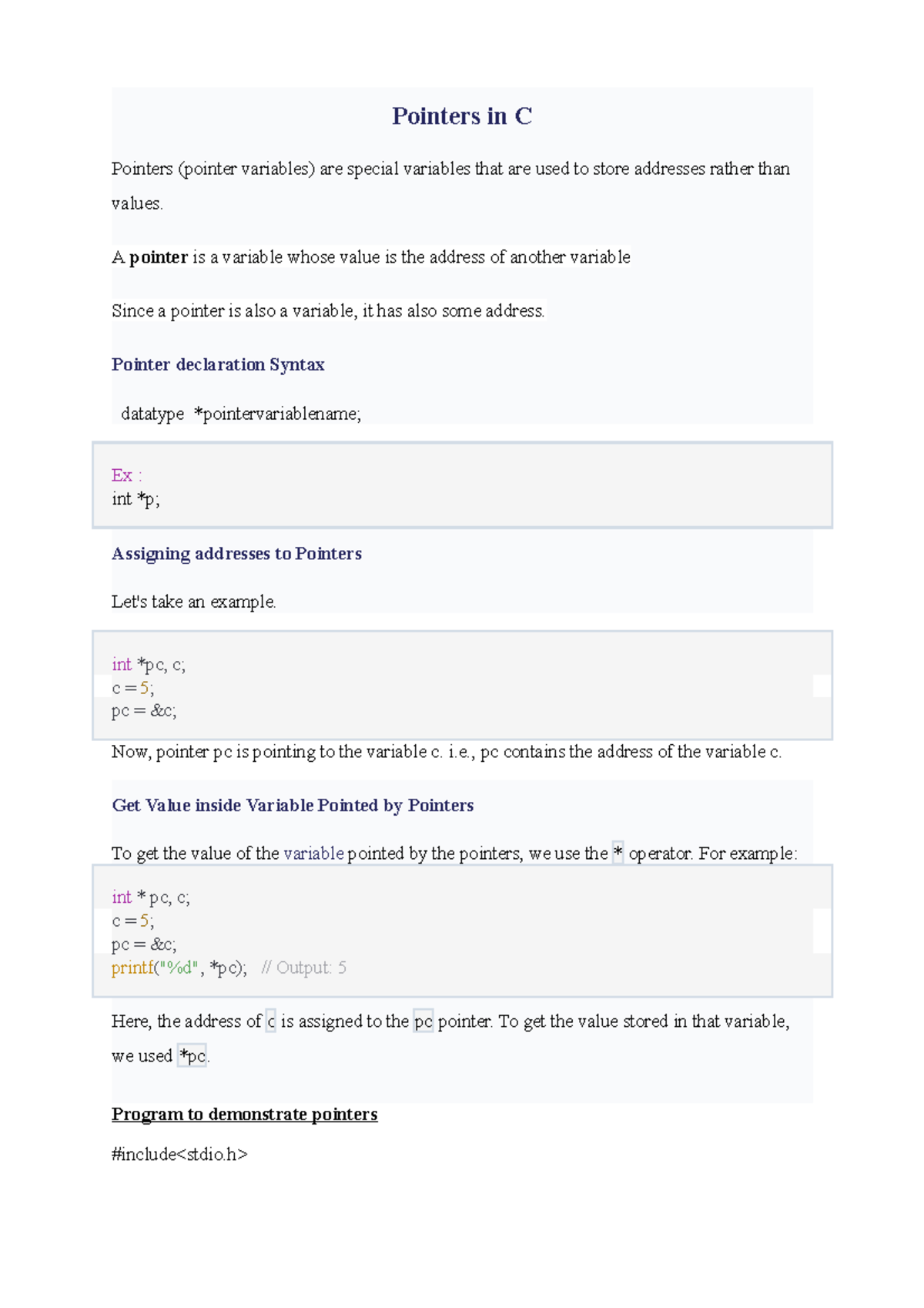 10 2 2021 C Pointers Pointer Pointers In C Pointers Pointer 1865