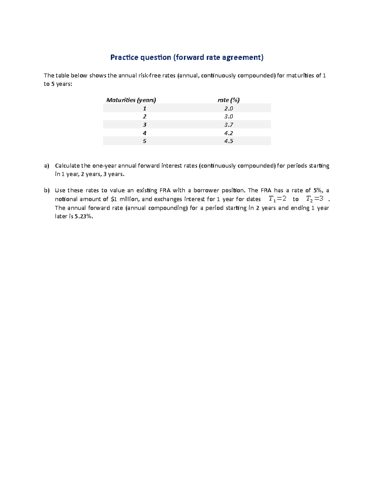 Seance 4f practice question with solution - Pracice quesion (forward ...