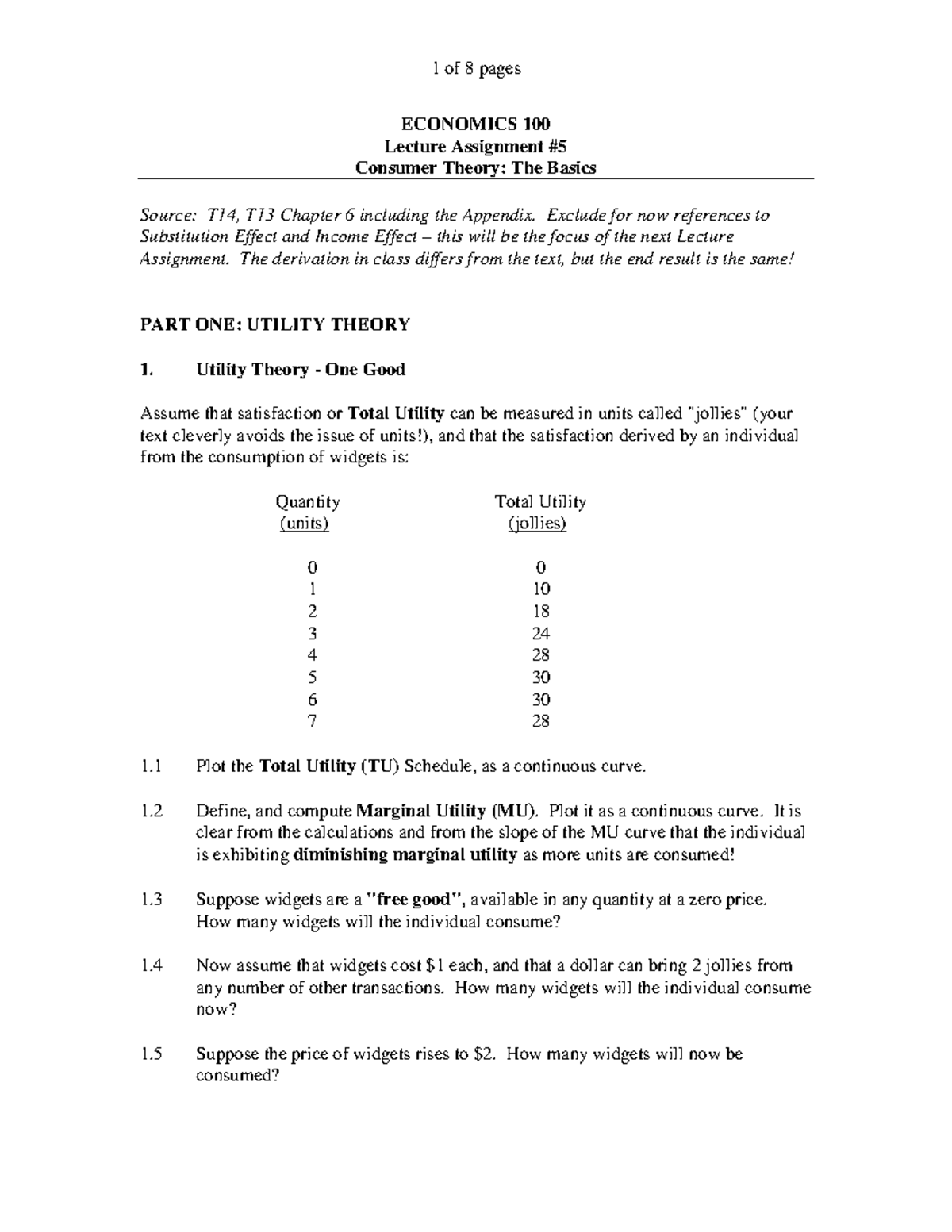 Seminar assignments - lecture assignment 5 and 6 - 1 of 8 pages ...