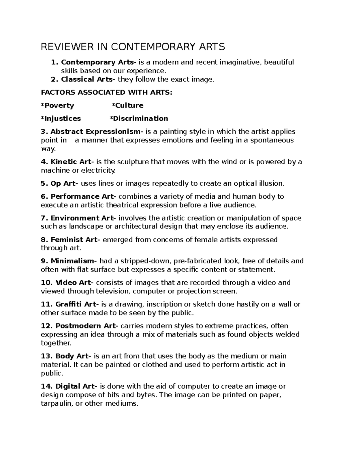 Reviewer IN Contemporary ARTS - REVIEWER IN CONTEMPORARY ARTS ...