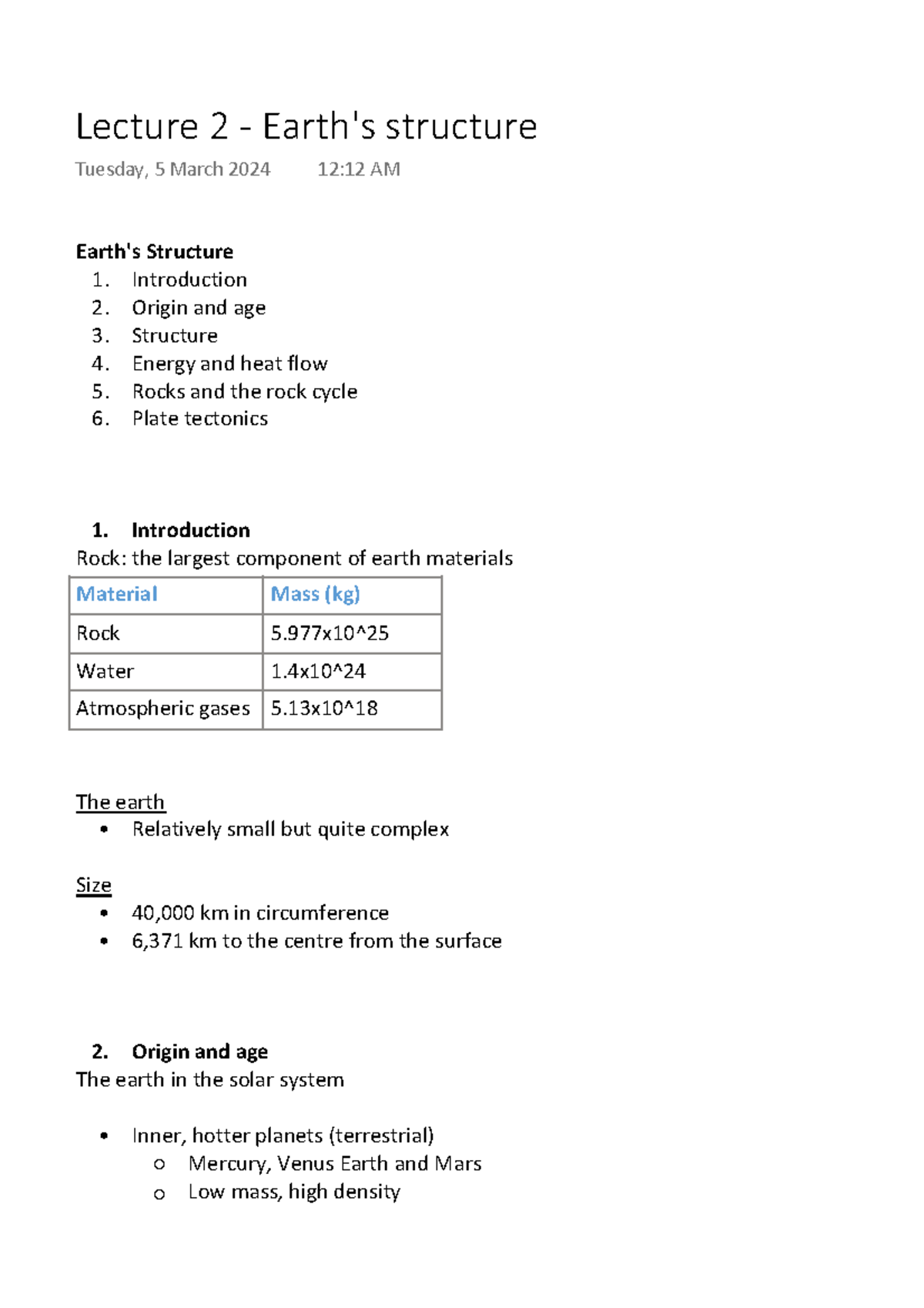 Earth's structure - Earth's Structure Introduction Origin and age ...