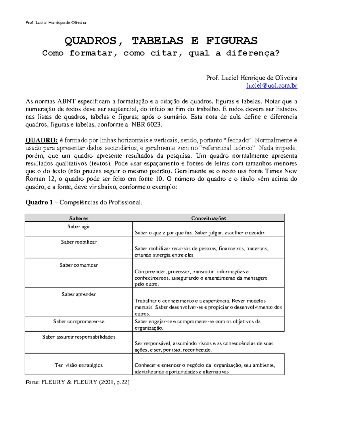 Quadros-Tabelas-Figuras - Prof. Luciel Henrique de Oliveira QUADROS ...