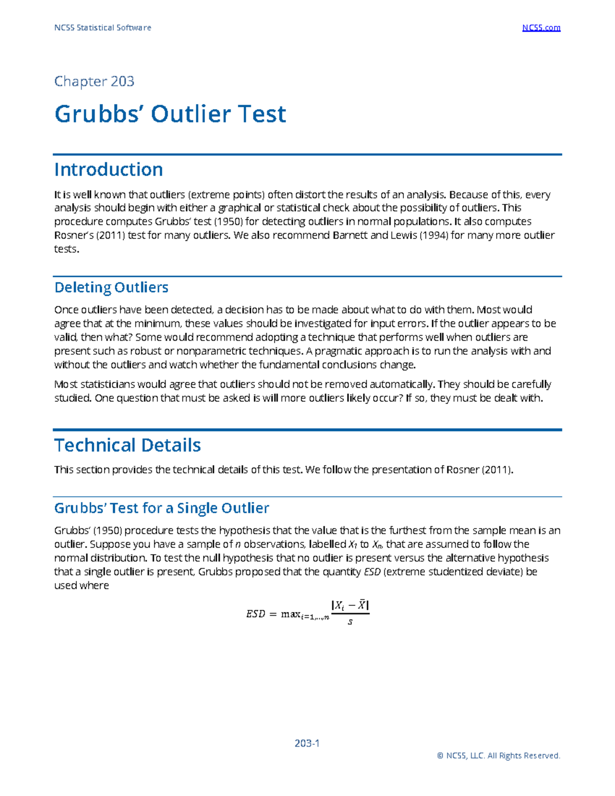 Grubbs Outlier Test - Studying materials - 203- Chapter 203 Grubbs ...