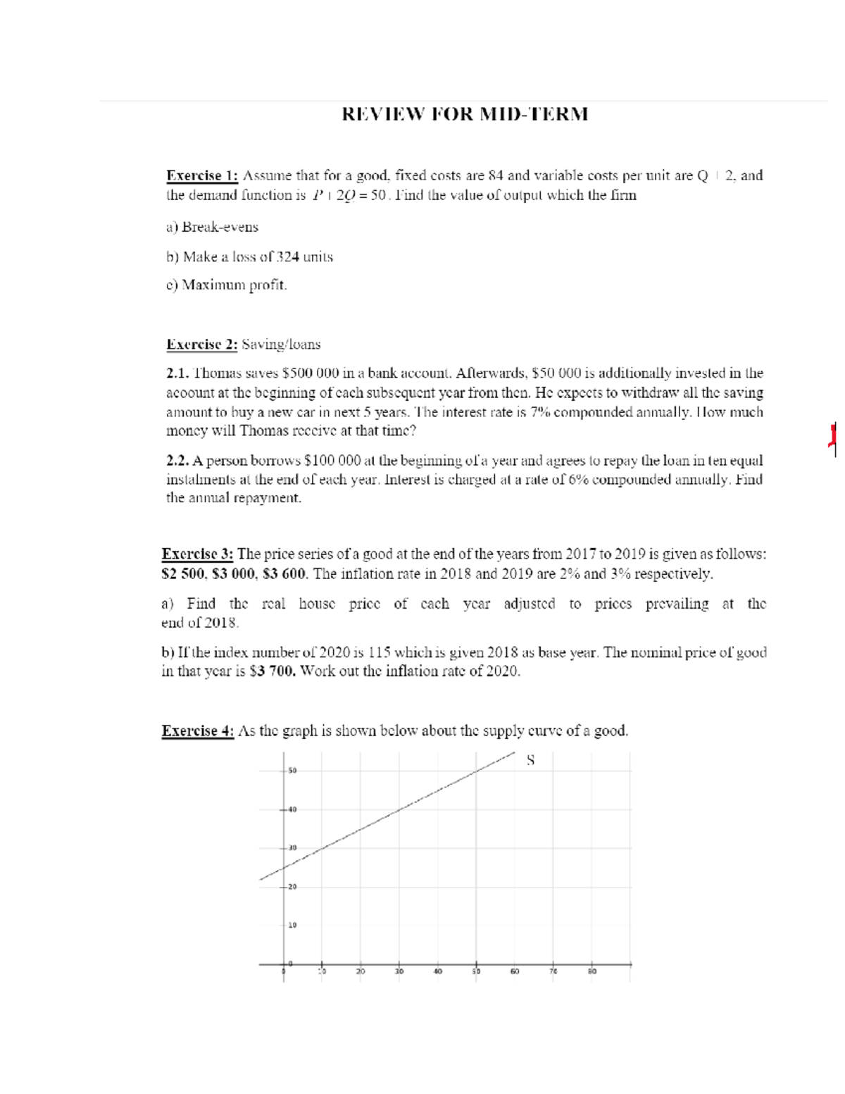 Practice for mid (Sample 2) - Math for Business - Studocu