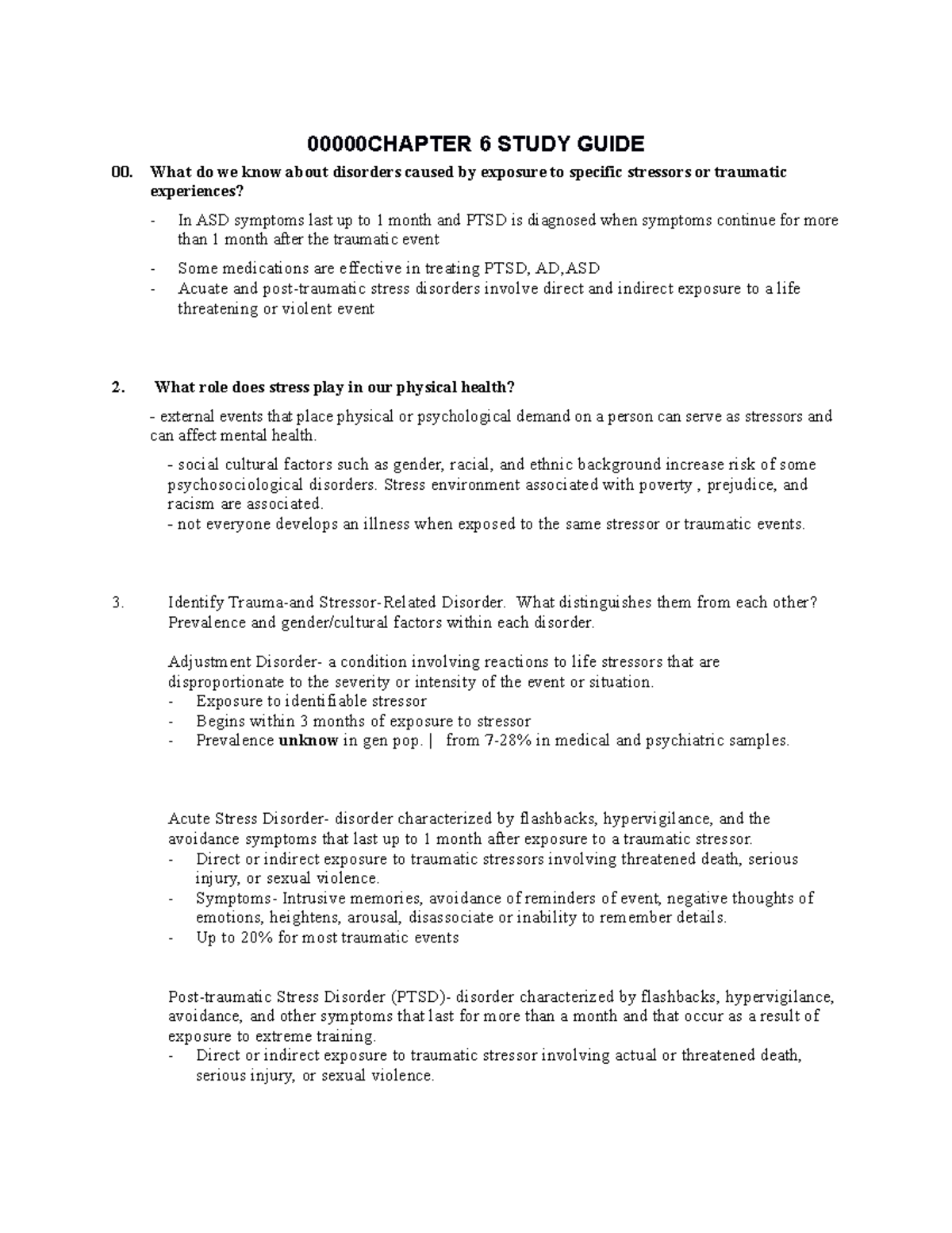 Chapter 6 Study Guide - 00000CHAPTER 6 STUDY GUIDE 00. What do we know ...