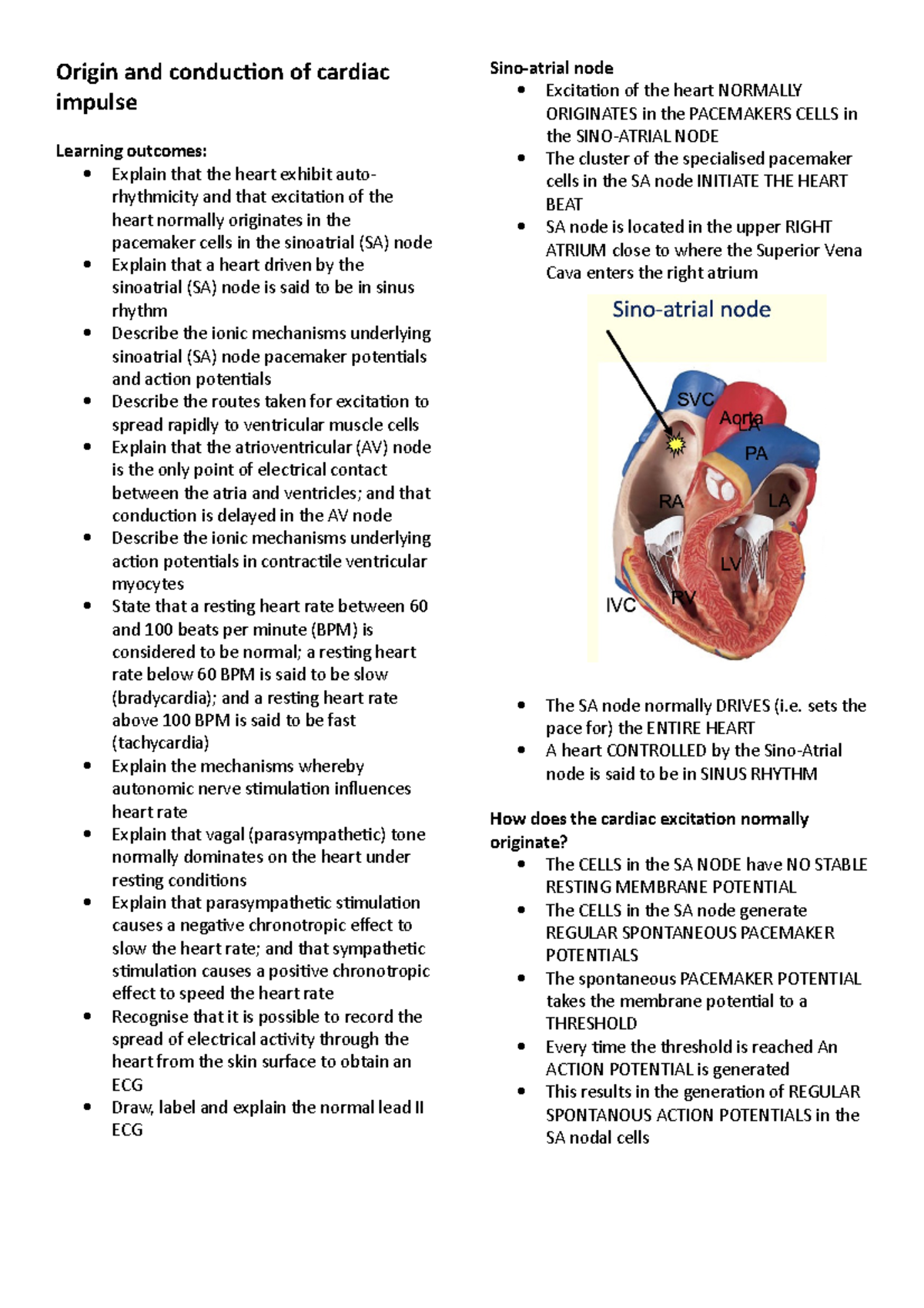 Origin and conduction of cardiac impulse - Origin and conduction of ...
