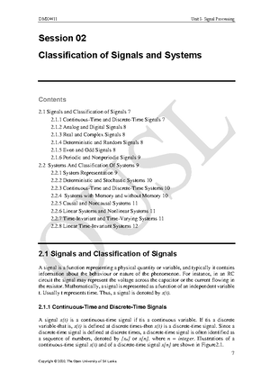 Session 04 - Signal operations and properties - DMX4411 Unit I- Signal Processing 24 Session 04 ...