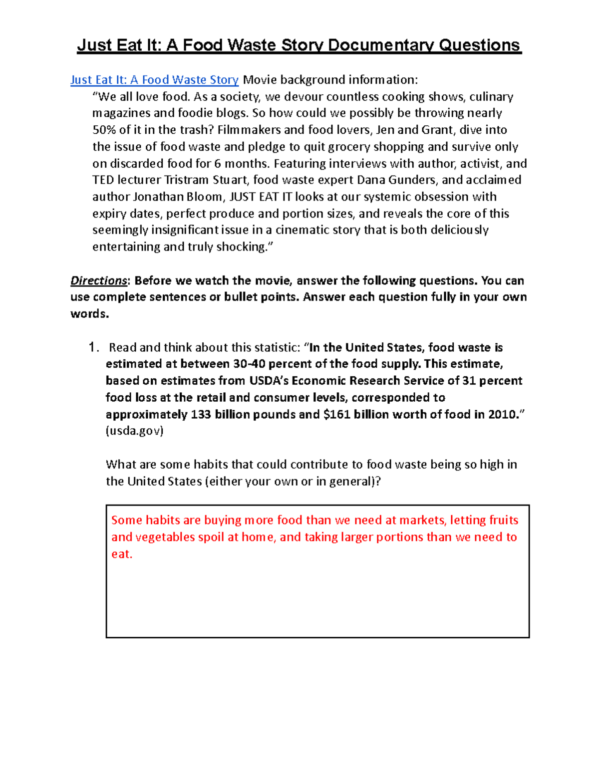 Mya Zoboroski-Thomas - (Virtual) Just Eat It A Food Waste Story ...