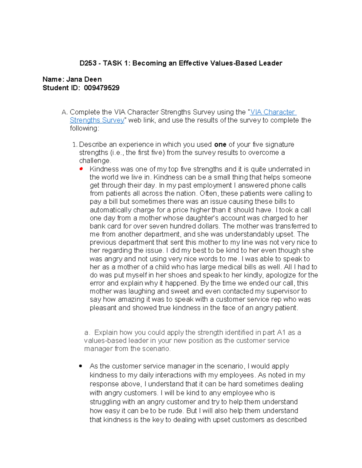 D253 Task 1 - Passed 1st try - D253 - TASK 1: Becoming an Effective ...