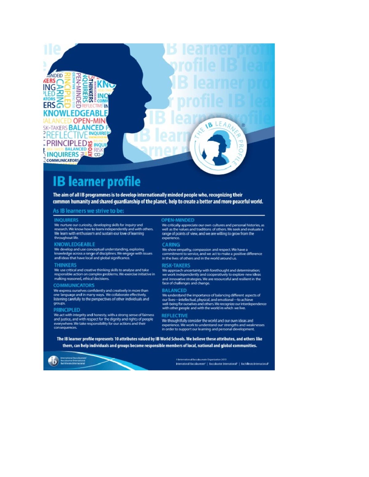 IB Learner Profiles - No Thank you! - B learner profile IB NDED KERS ...
