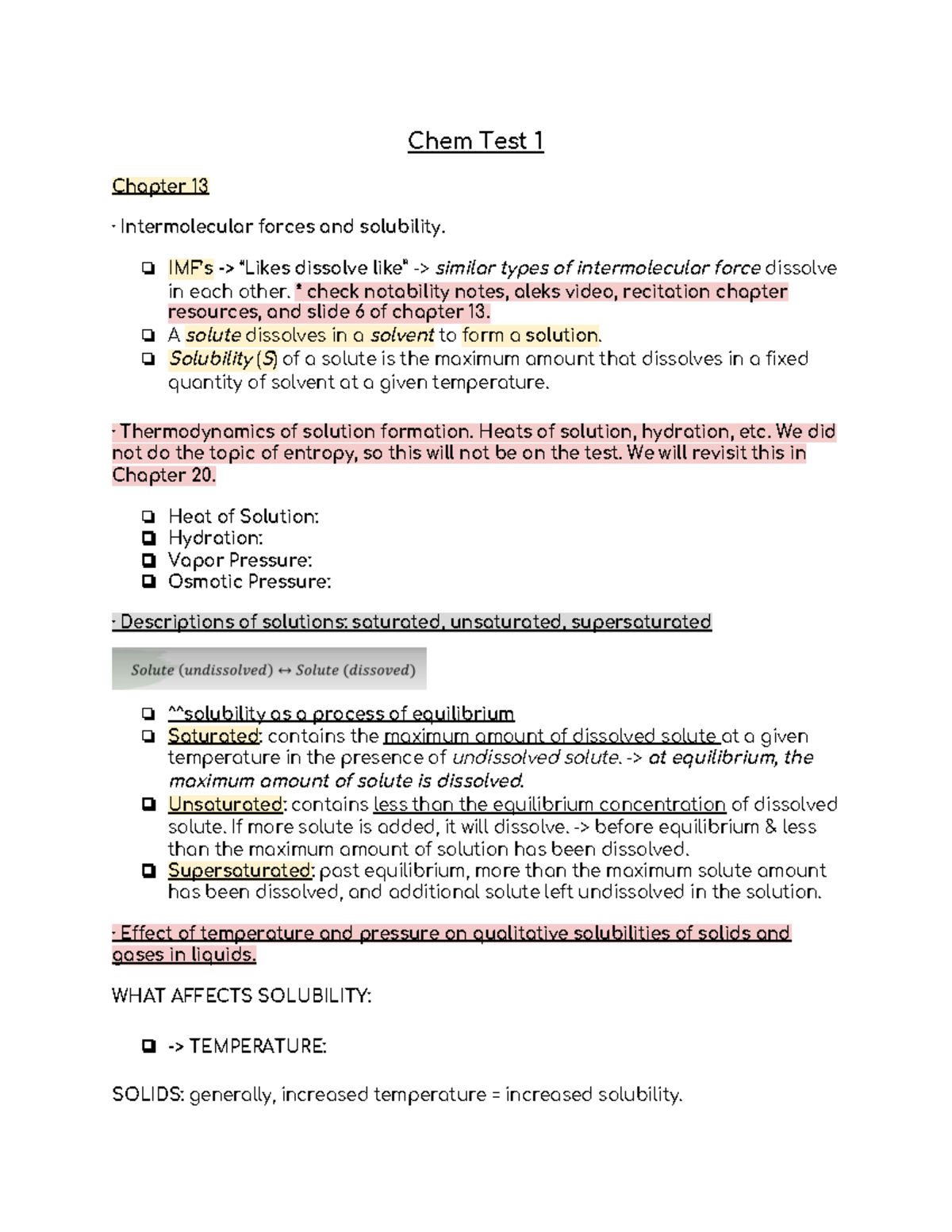 Chem Study Guide - Chem Test 1 Chapter 13 · Intermolecular forces and ...