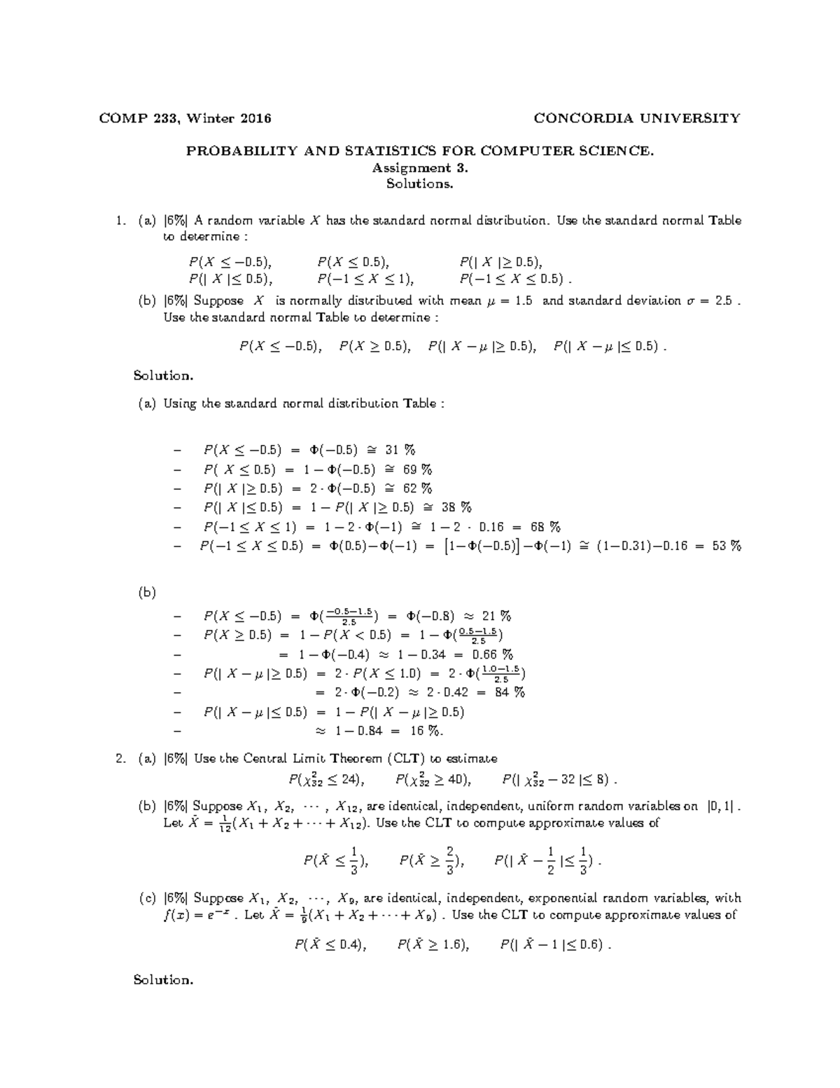 A3s solutions of assignment 3 - COMP 233, Winter 2016 CONCORDIA ...