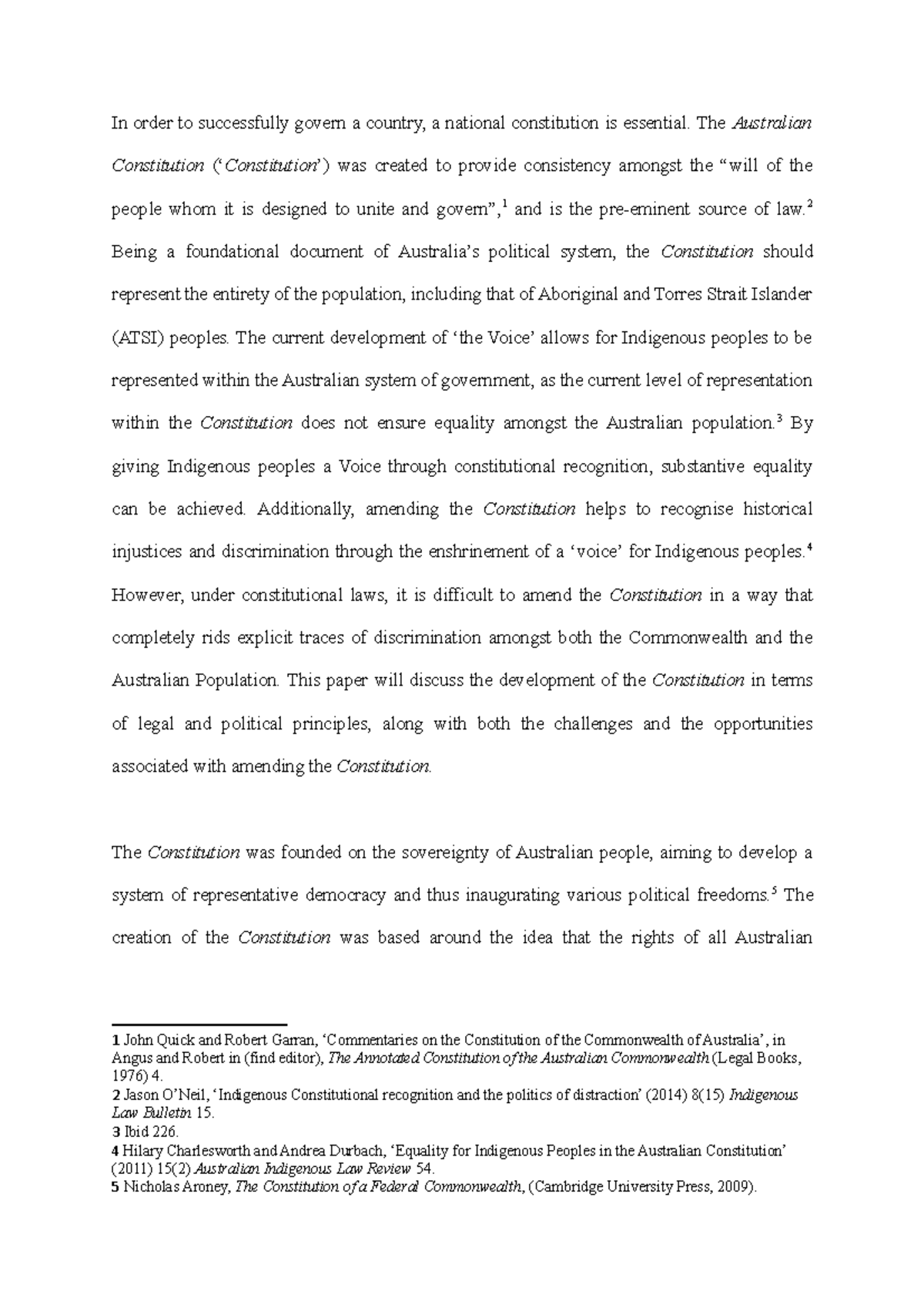 Constitution assignment notes - In order to successfully govern a ...