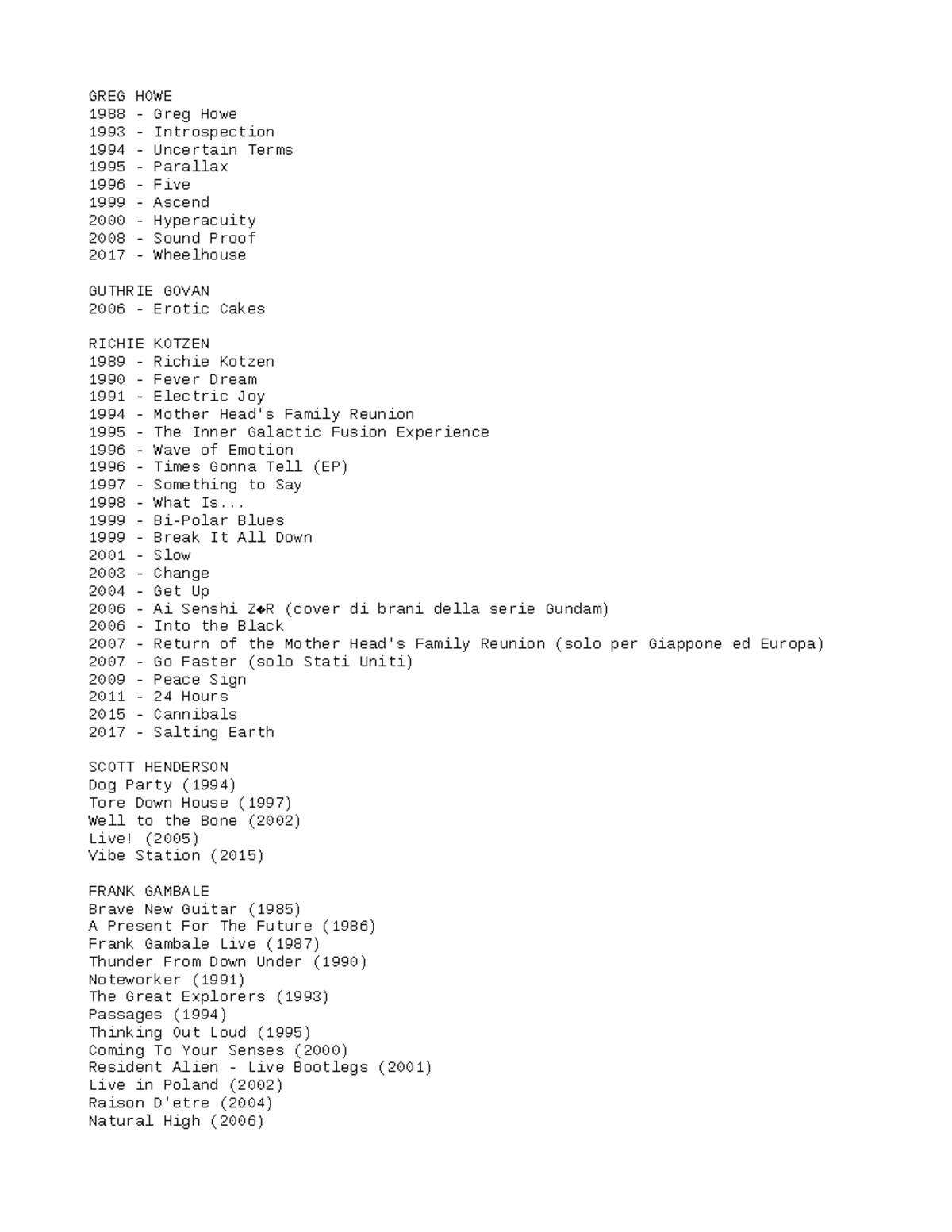 382531684-Guitar-Heroes - GREG HOWE 1988 - Greg Howe 1993 - Introspection 1994 - Uncertain Terms ...