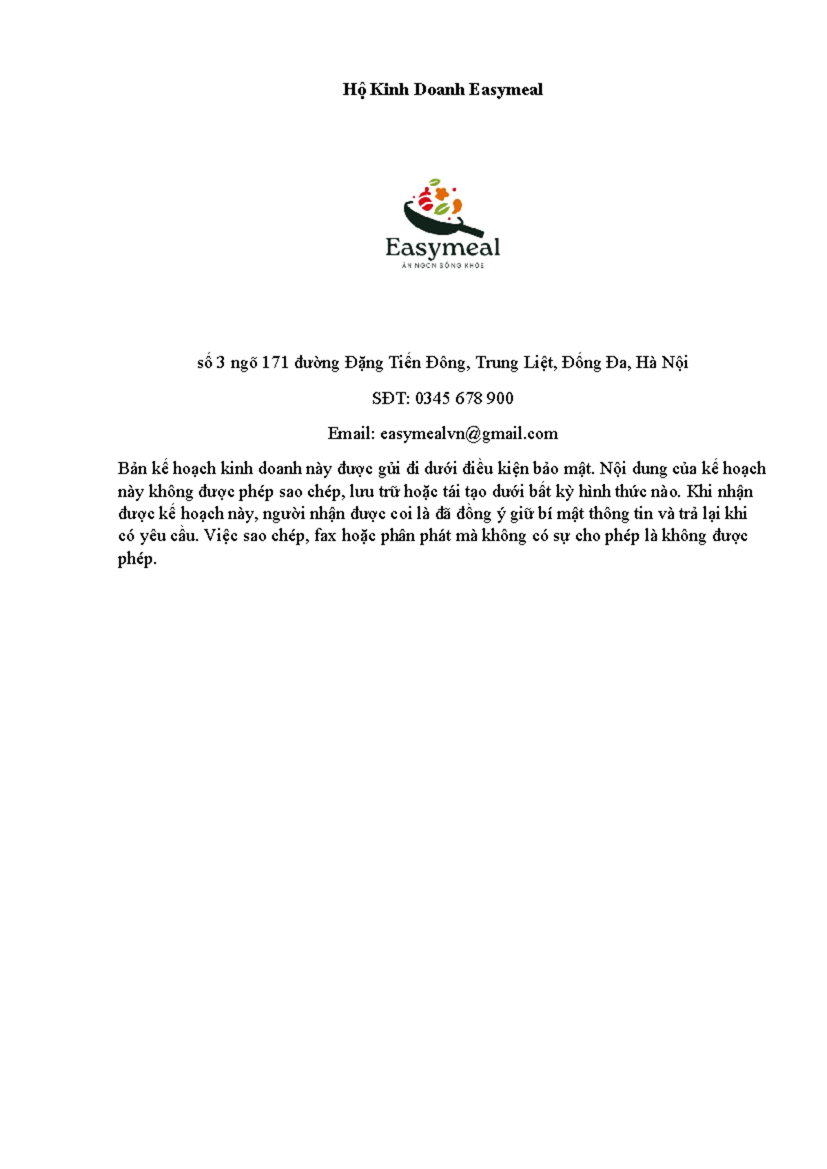 KSKD Final - kskd - Hộ Kinh Doanh Easymeal số 3 ngõ 171 đường Đặng Tiến ...