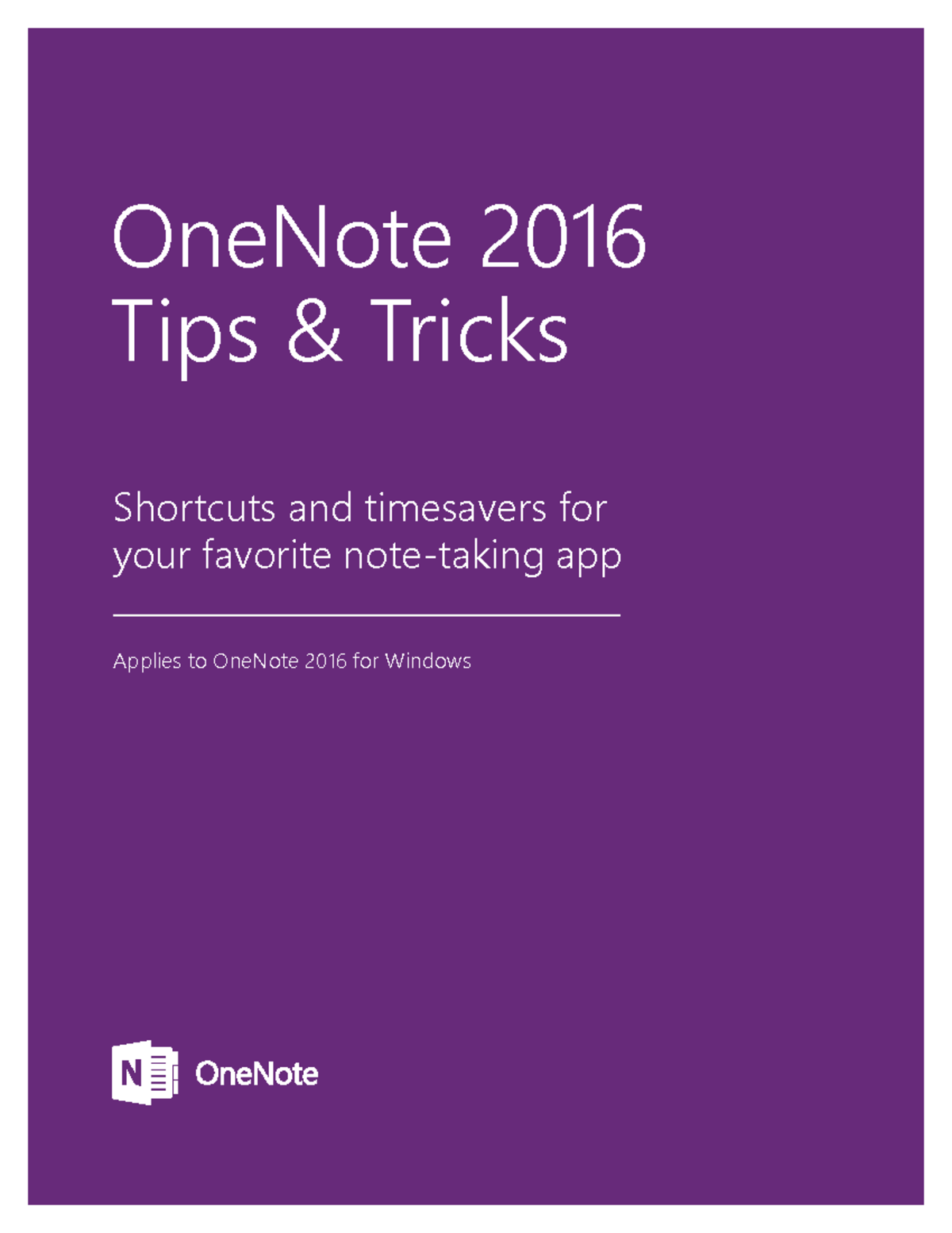One Note 2016 Tips Tricks - OneNote 2016 Tips & Tricks Shortcuts and ...