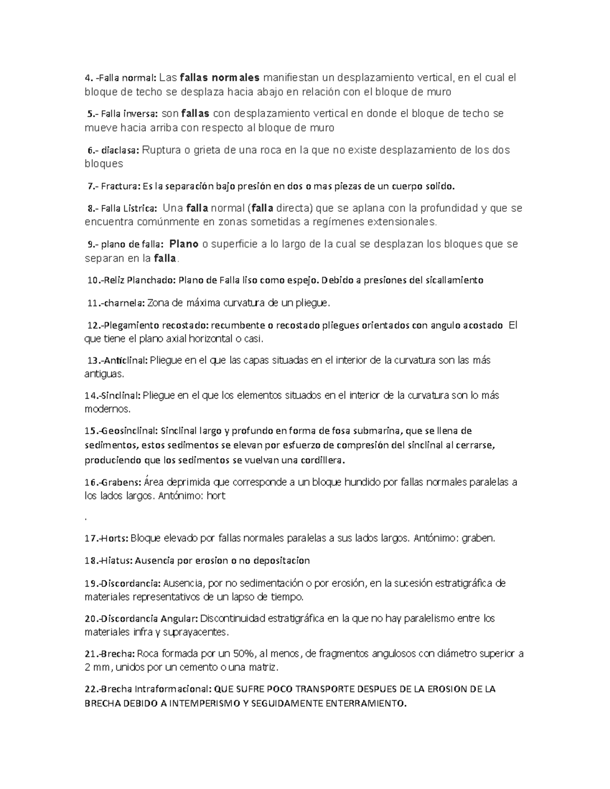 Conceptos Geologicos -Falla normal: Las fallas normales manifiestan un ...