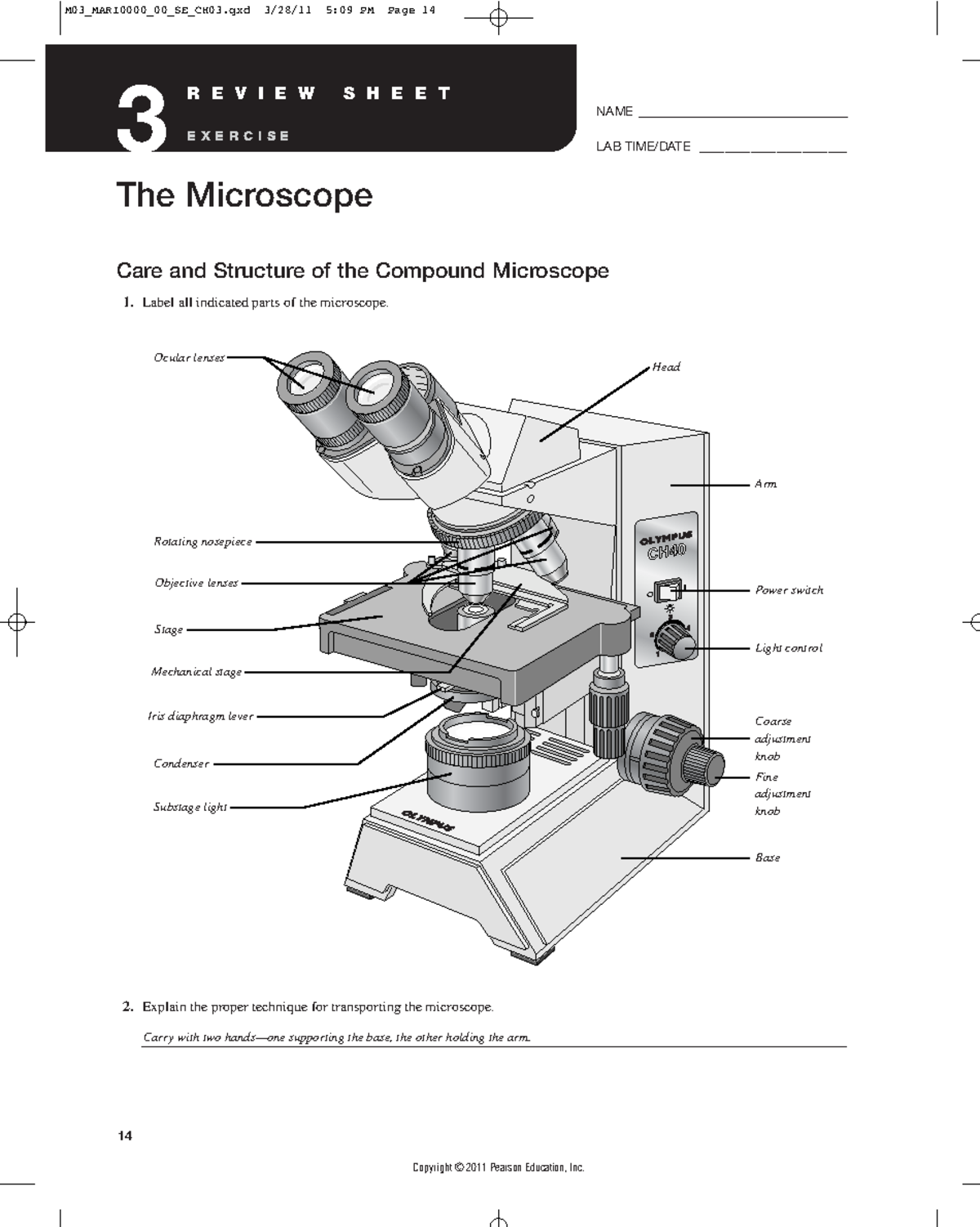 Assignment 3 microscope - Care and Structure of the Compound Microscope ...